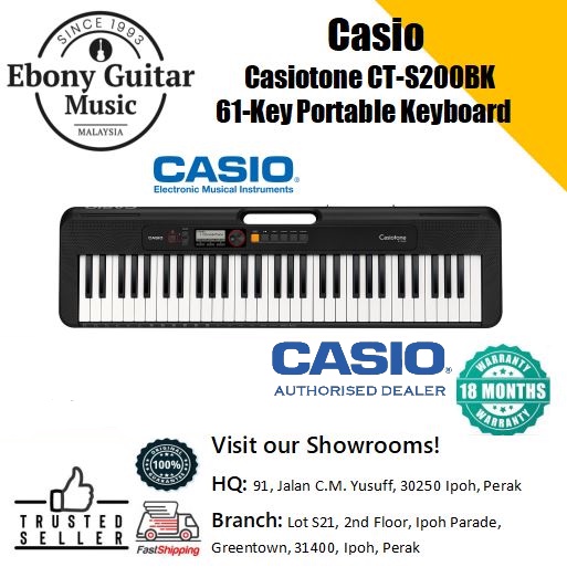 Casio Casiotone CT-S200BK 61-Key Portable Keyboard | Shopee Malaysia