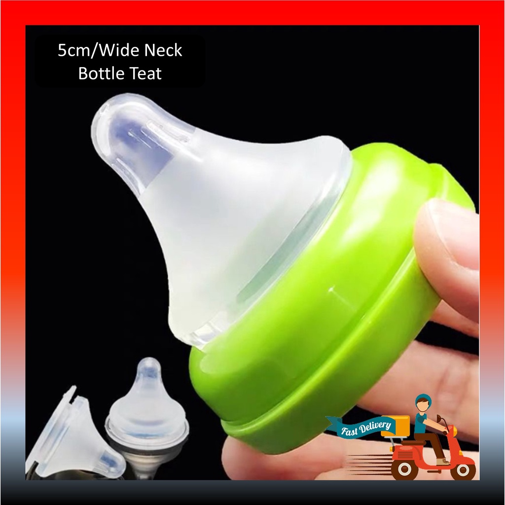 Puting Botol Wide Neck Universal Teat Feeding Baby Bottle 5CM I-Cut ...