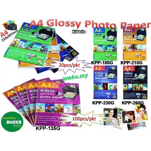 Kidario A4 Glossy Photo Paper (2pkts) | Shopee Malaysia