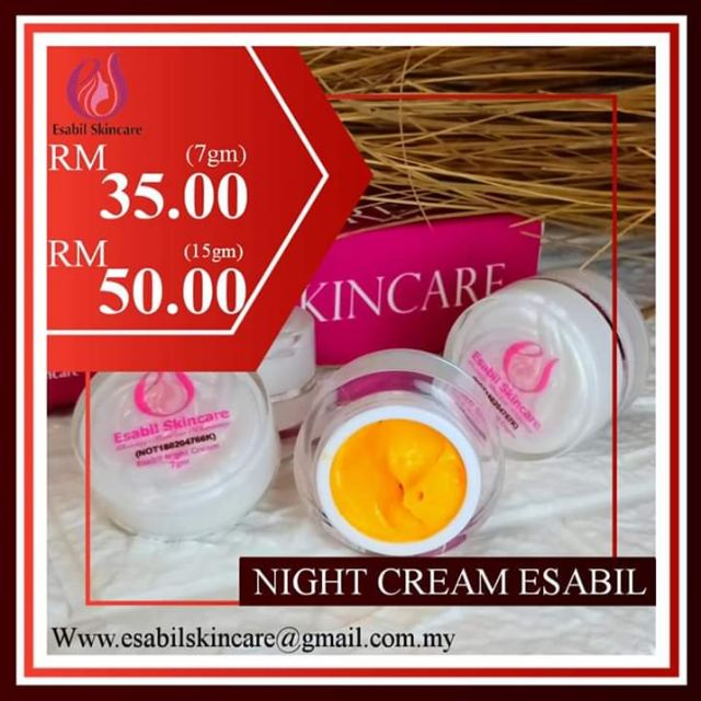 ESABIL NIGHT CREAM 💋 - WITH TWO VARIATION 7g & 15g | Shopee Malaysia