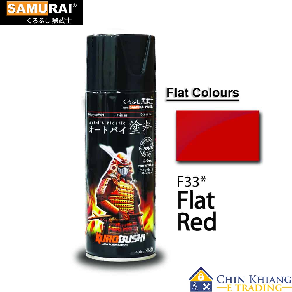 Samurai F33 Flat Red Spray Paint 400ml | Shopee Malaysia