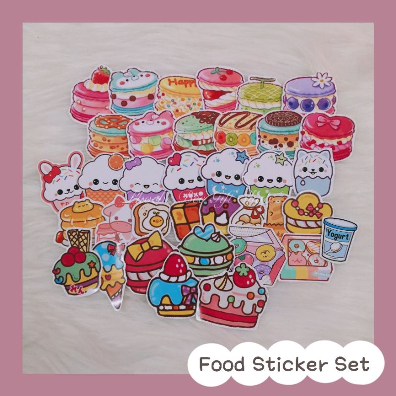 [Ready Stock] 40 PCS Cartoon Stickers ️ Food Stickers/食物贴纸 | Shopee ...