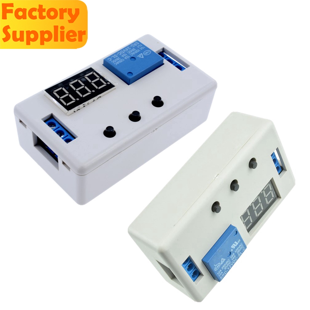 12V/24V LED Automation Delay Timer Control Switch Relay Module PCB Board with white White Case ...