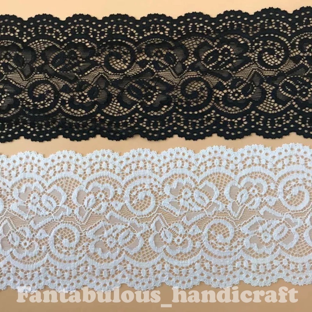 1 meter Lace Lebar 10cm Wide Lace Baju Jubah Lingerie #8805-13GG ...