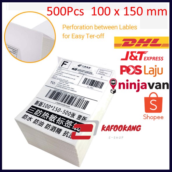 A6 Shopee Waybill Thermal Paper Shipping Label Consignment Note Sticker ...