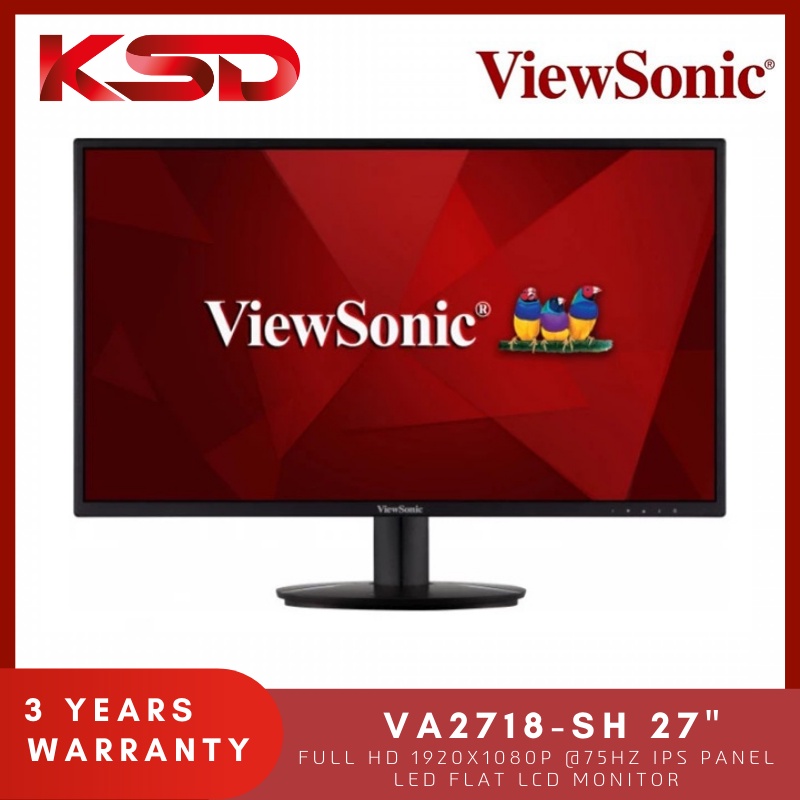 VIEWSONIC 27" VA2718-SH FULL HD 1920x1080P @75Hz IPS PANEL LED FLAT LCD ...