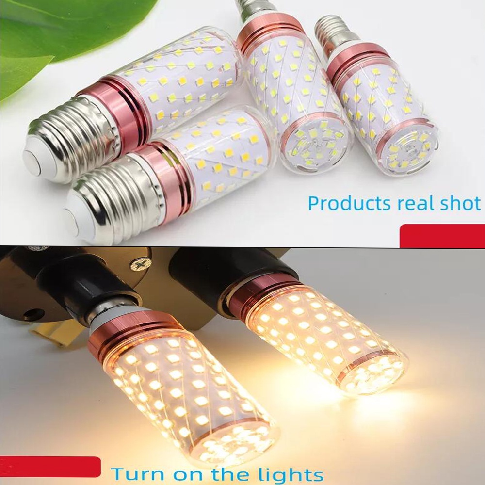 E27/E14 LED Tri-color Changing Lamp 12W /16W Tube AC 220V Corn Bulb ...