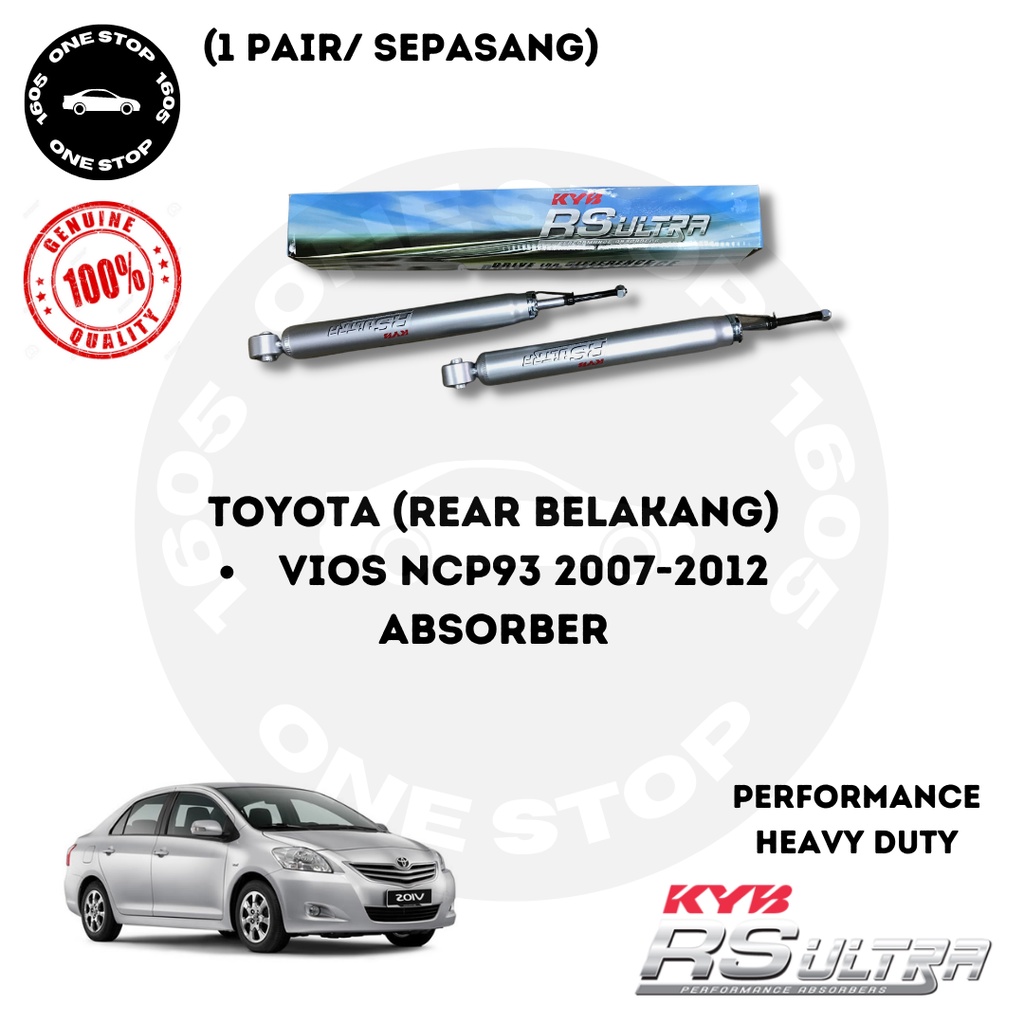 TOYOTA VIOS NCP93 DUGONG 2007-2012 REAR KYB KAYABA RS ULTRA ABSORBER GAS 2PCS | Shopee Malaysia