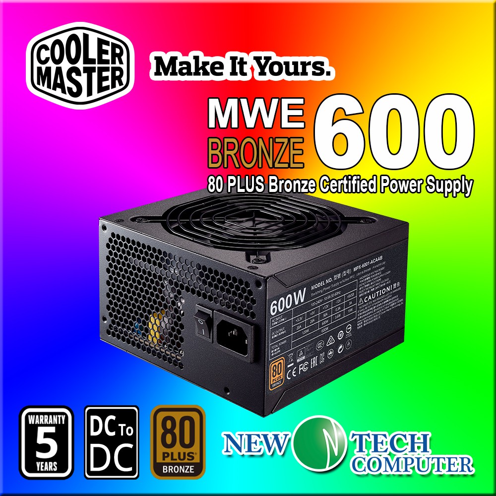 Cooler Master MWE Bronze 600 | 600W 80 Plus Bronze Certified Power ...