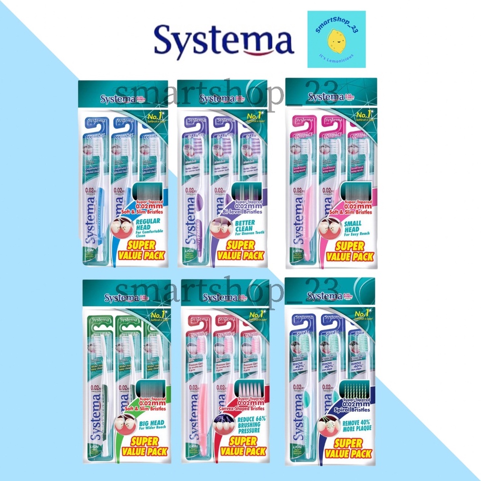 Systema Soft Toothbrush Super Value Pack 3's [Compact / Full Head ...