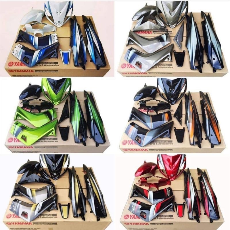 YAMAHA COVER SET LC135 V1 /Yamaha Coverset lc 135 v1 hitam oren / hijau ...