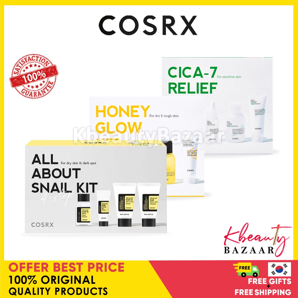 [COSRX] - Honey Glow Kit (For Dry & Rough Skin), All About Snail Kit (For dry skin & Dark Spot ...