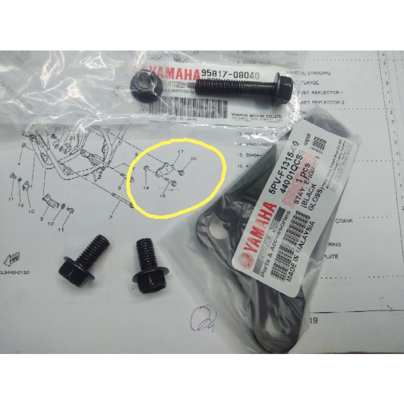 Yamaha RXZ Breket pegang head rxz / stay engine bracket for rxz set ...