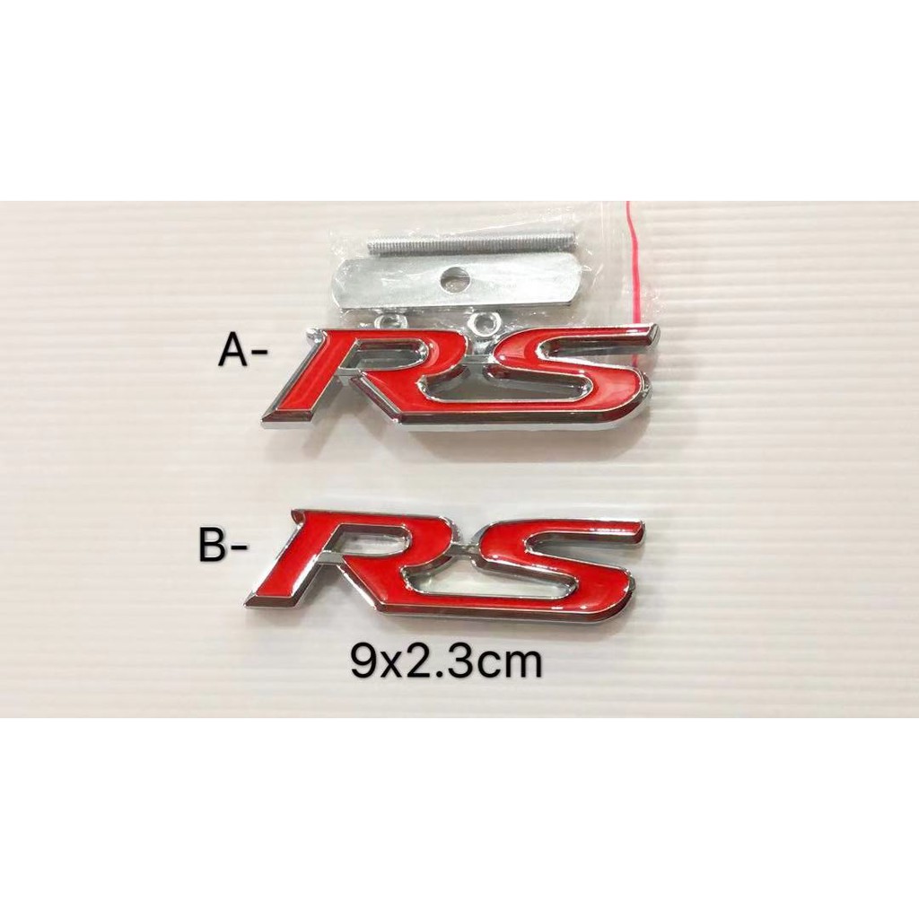 Honda Rs Logo RS Rear Plastic Chrome Badge Emblem Fit HONDA JAZZ City