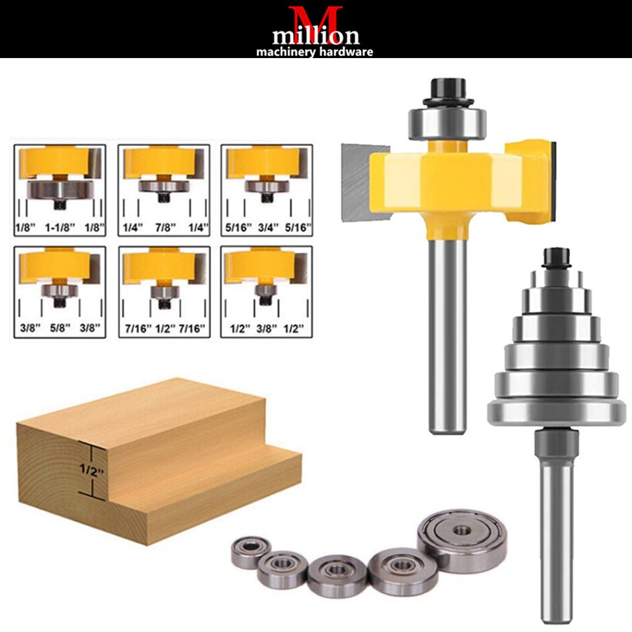 7pcs/set 1/4" Shank Milling Cutter Tungsten Carbide Router Bit Set with ...
