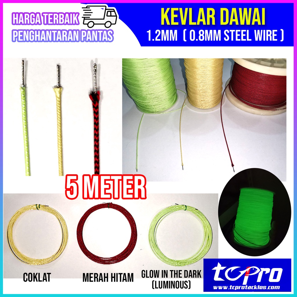 Assist Line PE Hook Kevlar 1.2mm Dawai Steel UHMWPE High Quality | Shopee Malaysia