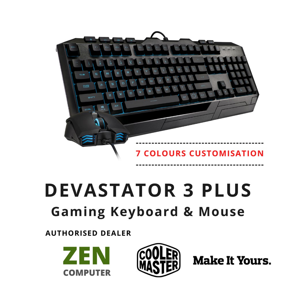 COOLERMASTER™️ DEVASTATOR 3 PLUS | Gaming Keyboard & Mouse | Shopee ...