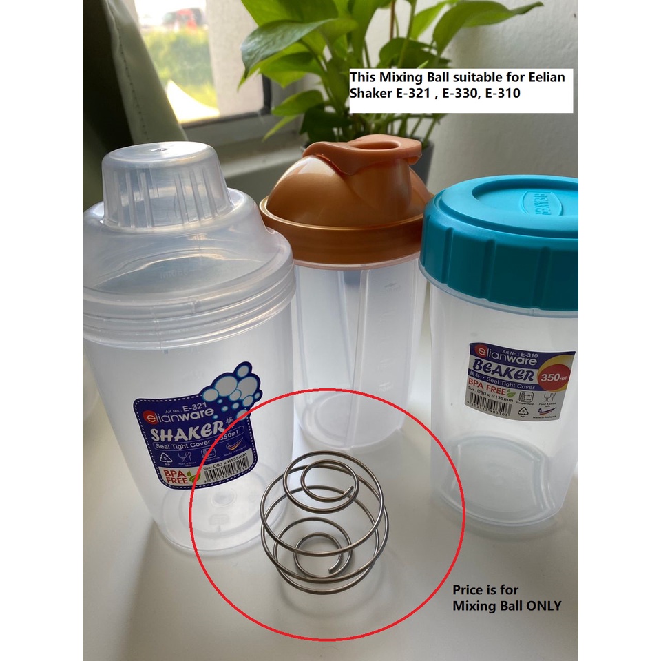 Stainless Steel Shaker Ball Mixing Mixer Spring Ball Beaker Protein ...