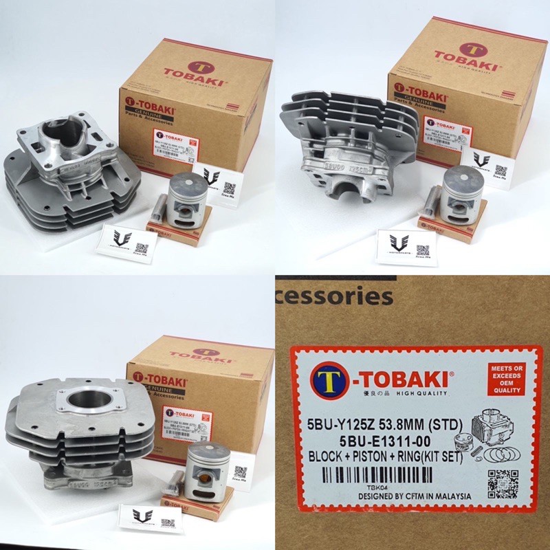 Yamaha Y125Z/125Z Tobaki Standard Engine Block Set 53.8mm Y125 Y125ZR 125 125ZR Block+Piston ...