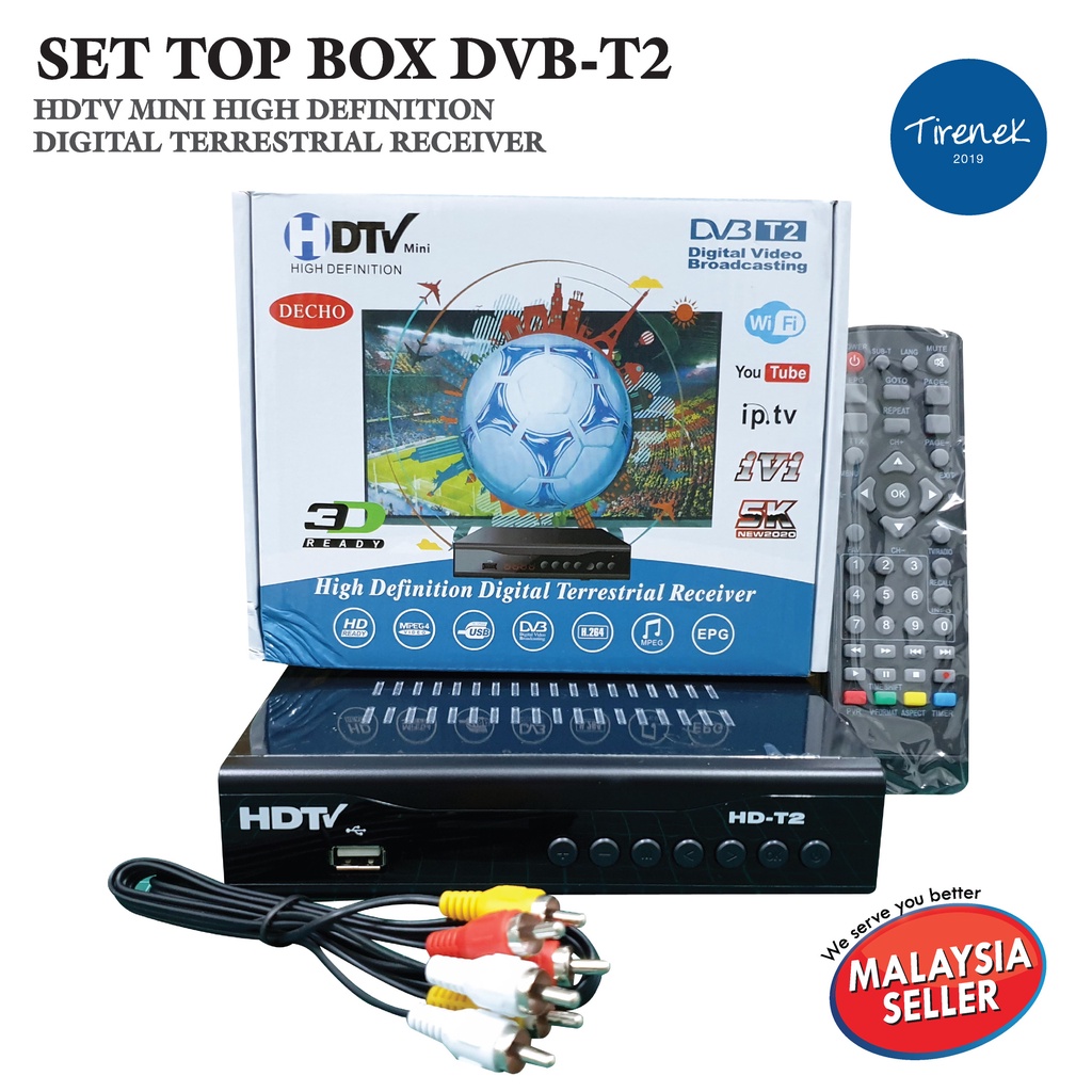 SET TOP BOX DVB-T2 HDTV MINI HIGH DEFINITION DIGITAL TERRESTRIAL ...