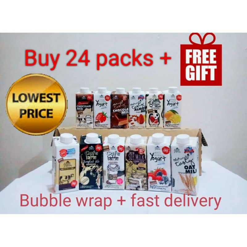💯 SUSU SEGAR FARM FRESH MILK & YOGURT UHT (200ml x 24) + FREE GIFT ...