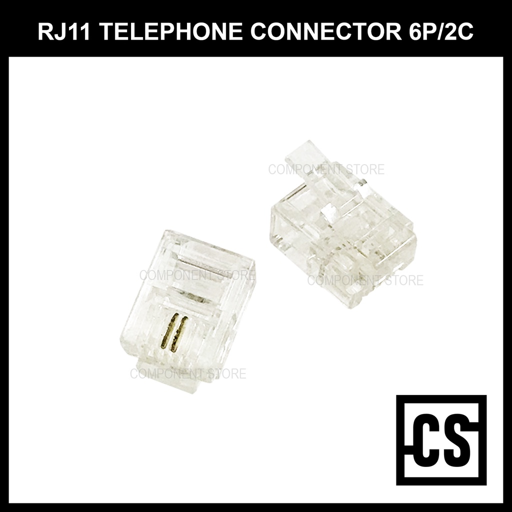 10PCS/ LOT pcs RJ11 Plug Telephone Crystal Plug Connector 6P2C | Shopee ...