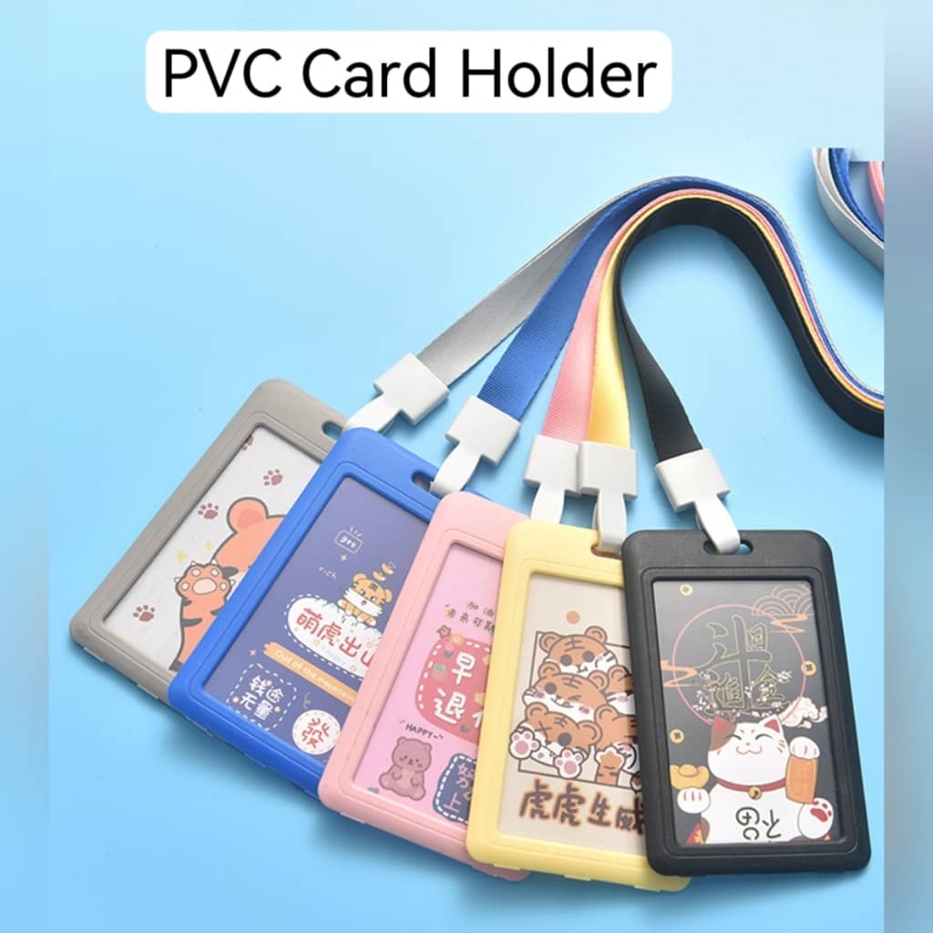 Lanyard Card Holder PVC Slots Zipper Creative Student Card Holder With ...