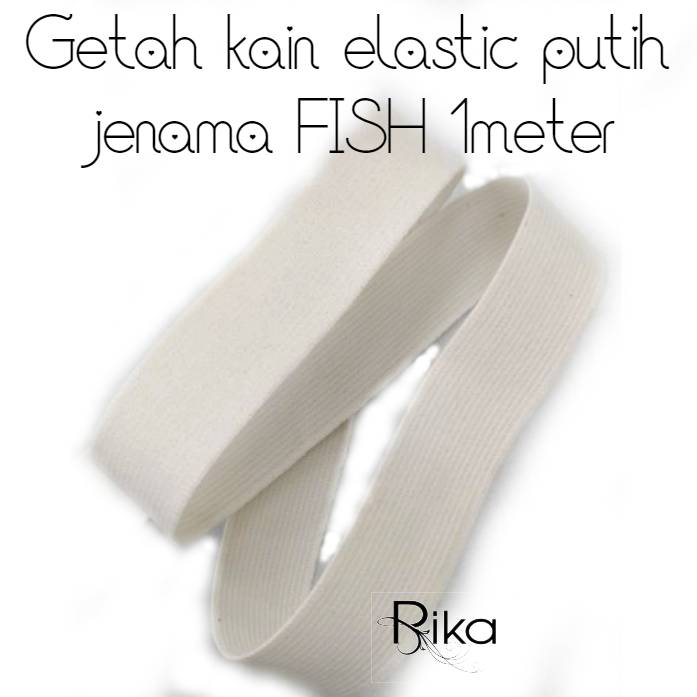 Getah kain elastic putih jenama FISH 1meter | Shopee Malaysia