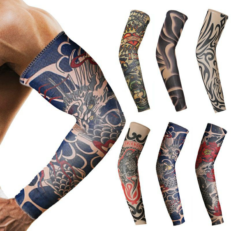 Arm Sleeve, Hand sock Tatoo. Anti UV / Dust Outdoor motocycle cycling ...