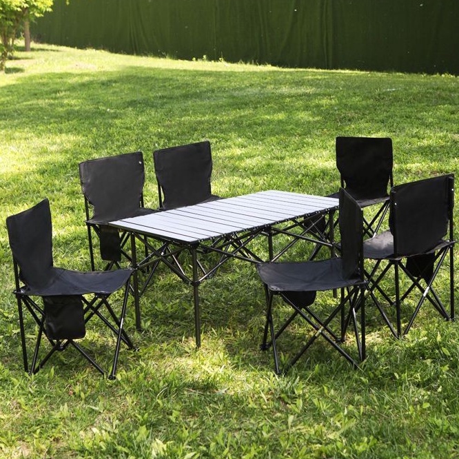 Portable Outdoor Camping Picnic Table Set Chair 7 piece Set Seater ...