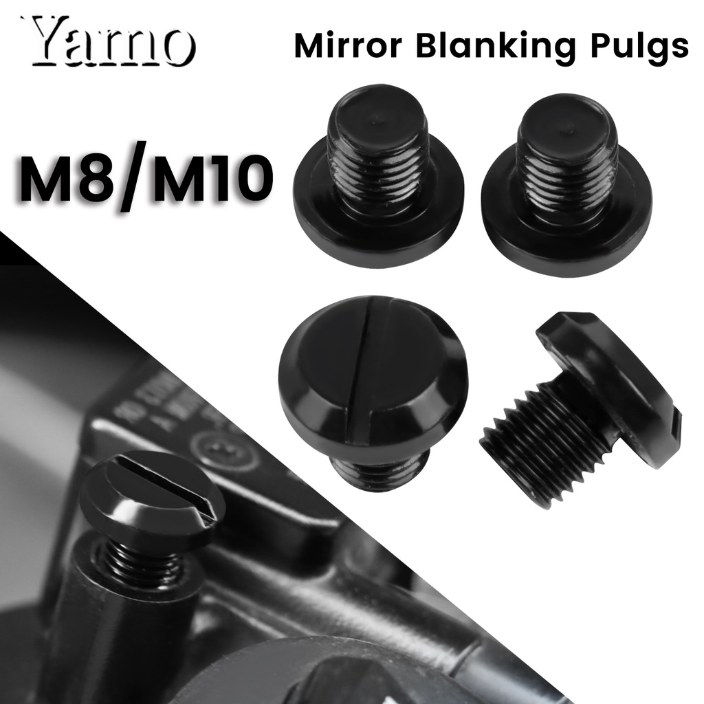 2Pcs Mirror Blanking Plugs Hole Plugs M8/M10 X1.25 Alloy Pair Fit For ...