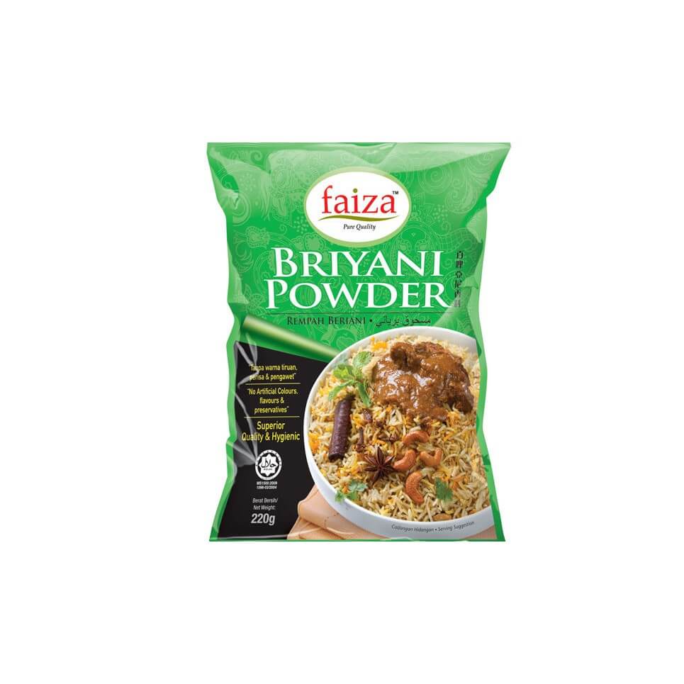 Rempah Briyani Faiza Pek Berniaga, Pek 1kg, Rempah Beriani, Rempah ...