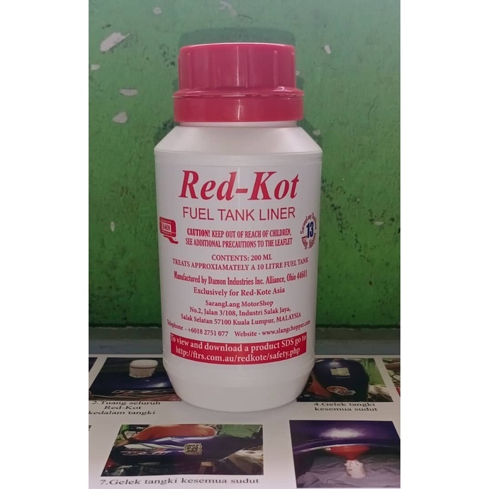 200ml.Red-Kote Liquid Fuel Tank Coating, Tank Coating, Fuel Tank Sealer ...