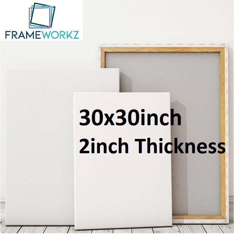 Stretched Artist Canvas [2.5x2.5ft] 5.08cm Thickness for Oil/Acrylic ...