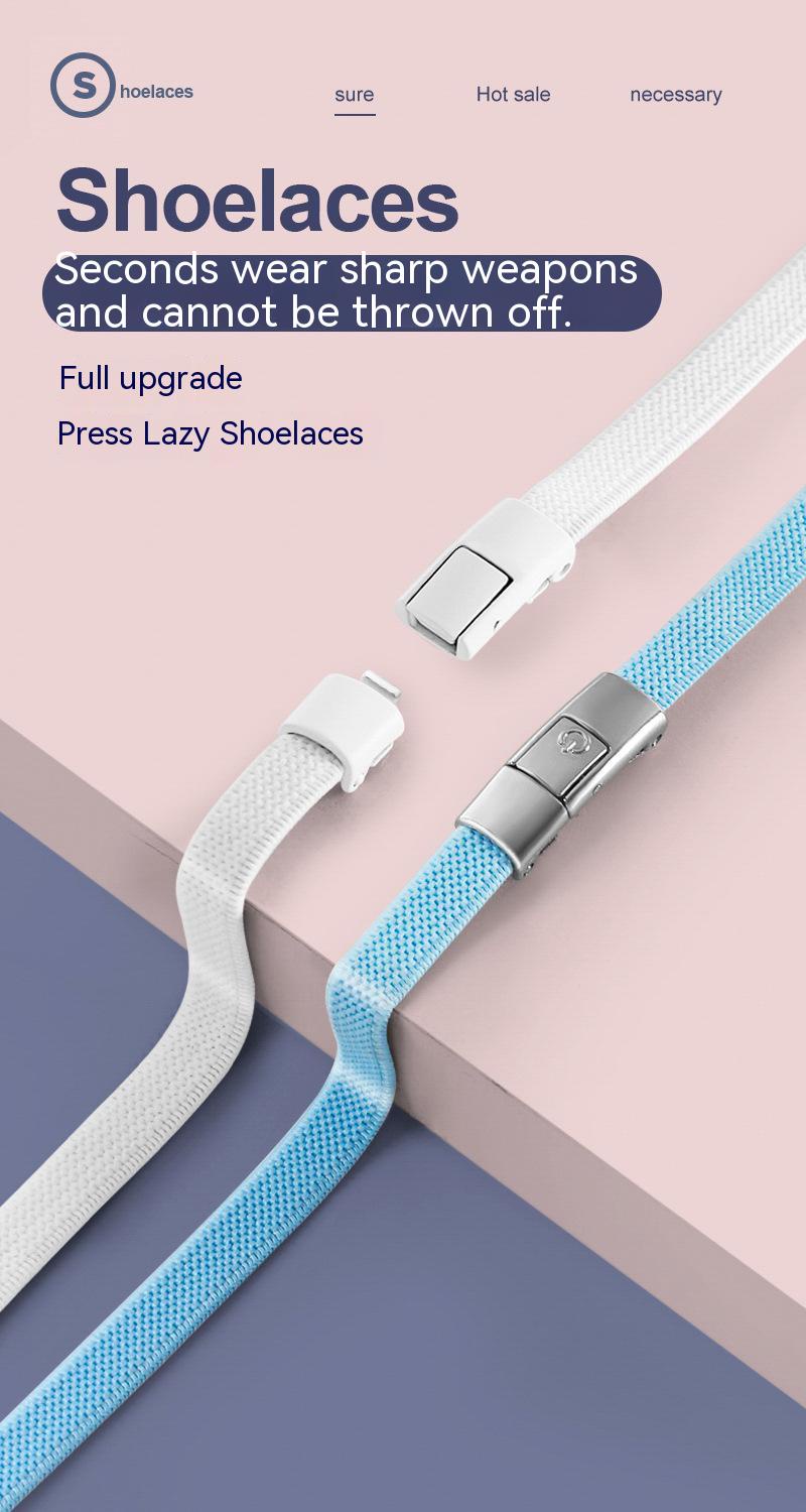 【YM】8MM Buckle Elastic Flat Laces Shoe Lace No Tie Elastic Shoe Laces ...