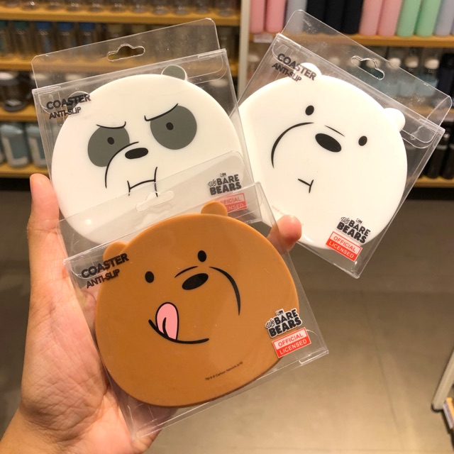 We BARE BEAR MINISO Coasters/WE BARE BEAR COASTER ANTI SLIP PAN PAN ICE ...