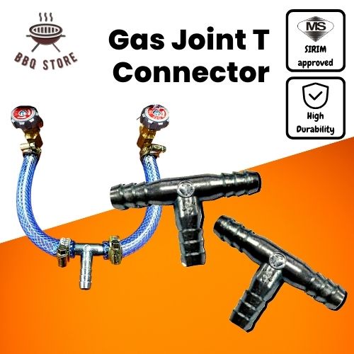 BBQ Store Golden Fuji Gas Joint T Connector With 15CM Gas Hose Pipe ...