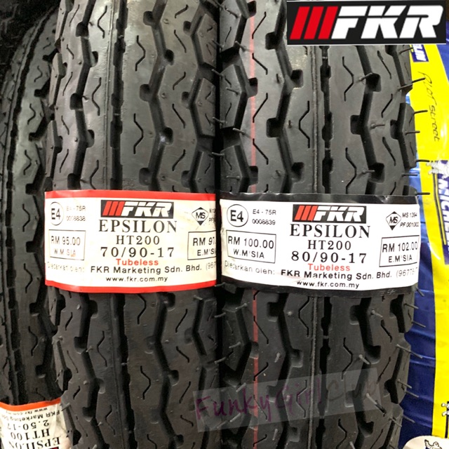 TAYAR HT200 FKR 70/90-17, 80/90-17 Tubeless Tyre Bunga TT100 | Shopee ...