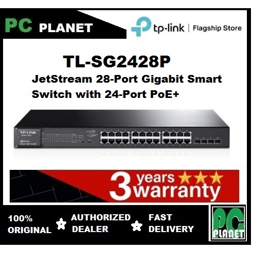 TP-LINK TL-SG2428P JetStream 28-Port Gigabit Smart Switch with 24-Port ...