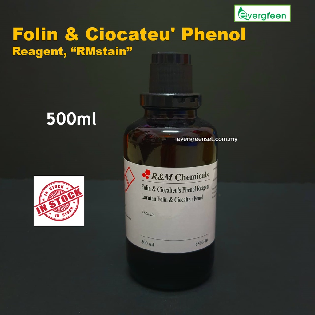 ( LOCAL READY STOCK ) Folin-Ciocalteu′s phenol reagent, “RMstain” 500ml ...