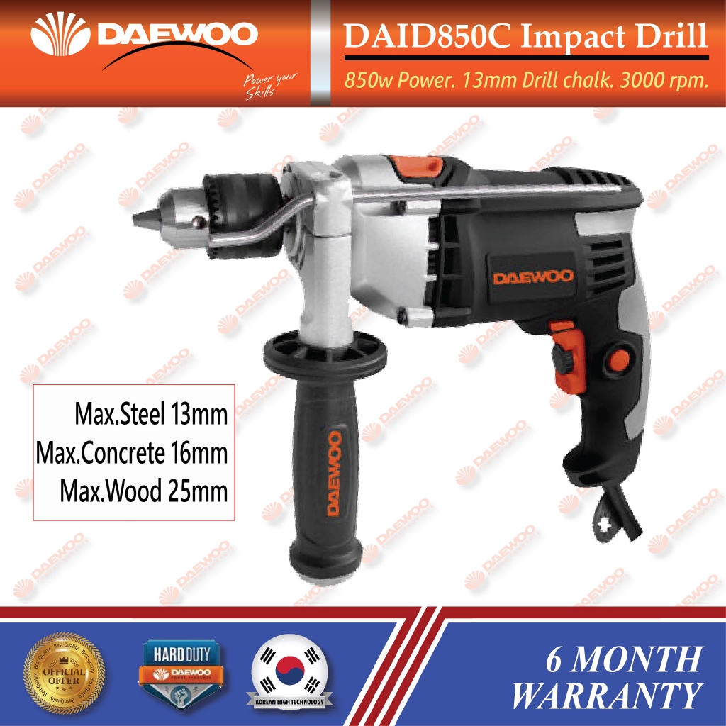 DAEWOO DAID850C 13MM Impact Drill 850W , Speed Control - 6MONTH ...