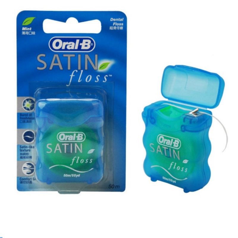 Oral-B Satin Floss Waxed Dental Floss (50m) | Shopee Malaysia