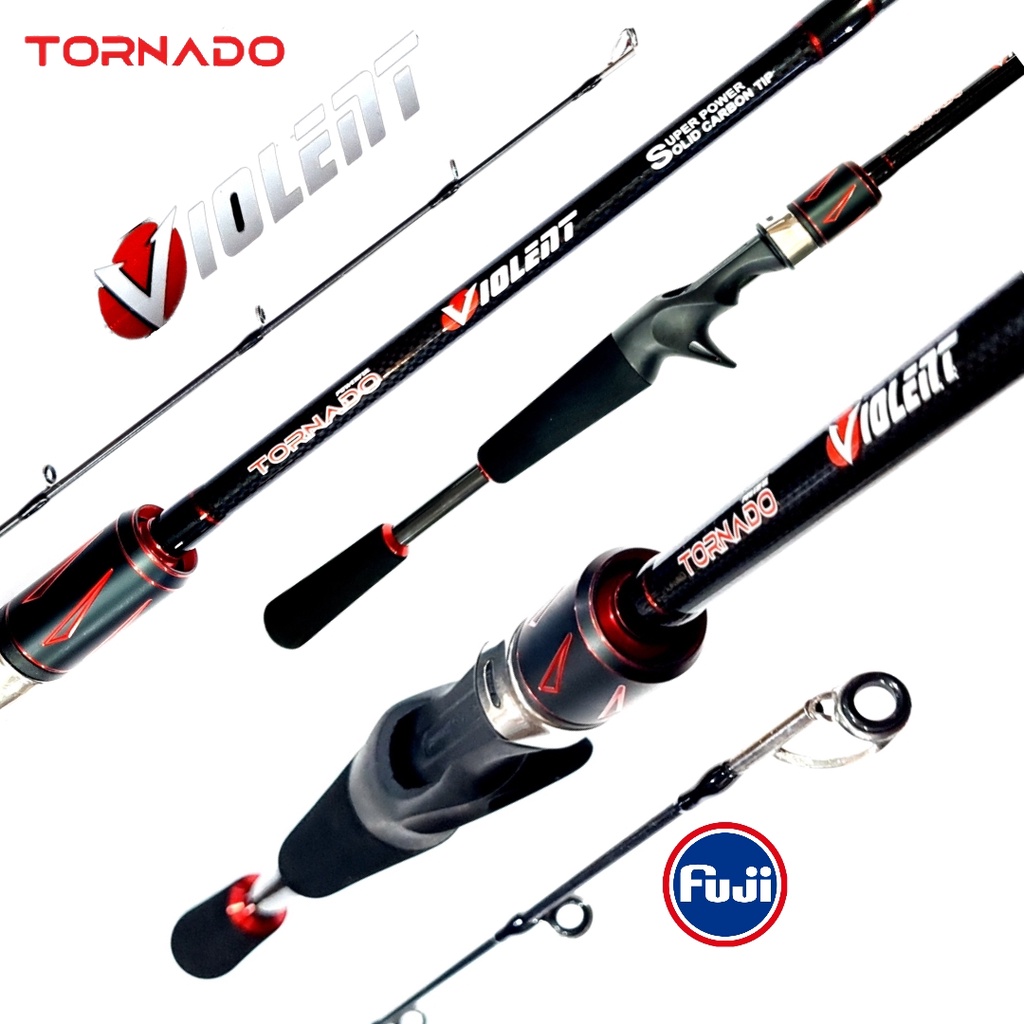 Bc CARBON SOLID tornado violent fishing rod 180 cm (fuji ring) | Shopee ...