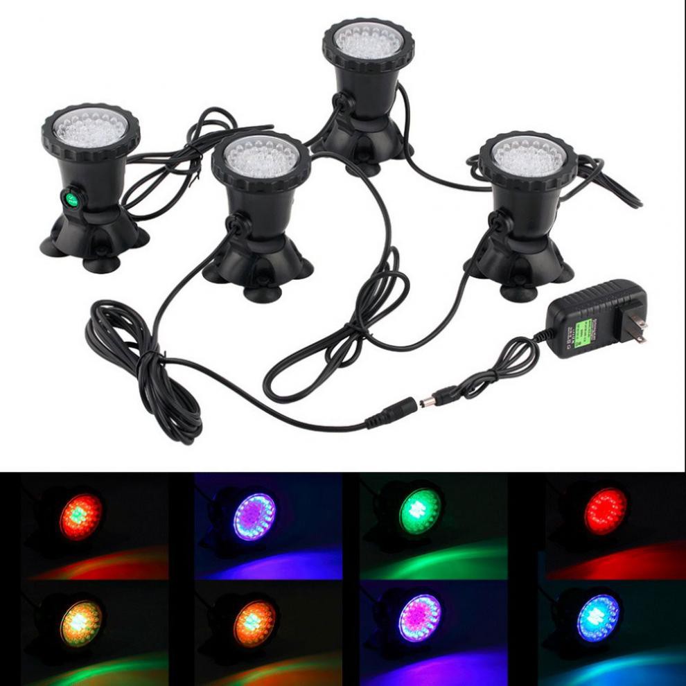 4pcs IP68 Underwater Fountain Fish Tank Pool 36 LED Spotlight | Shopee ...