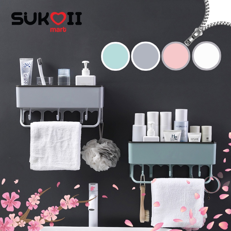 SKOI Wall Mounted Kitchen And Bathroom Vanity Toilet Storage Shelf Hand ...