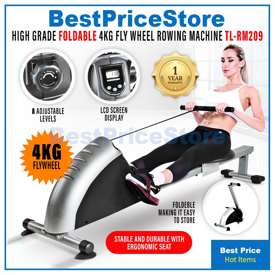 Clearance! BPS Foldable Rowing Machine 4kg Fly Wheel Resistance ...