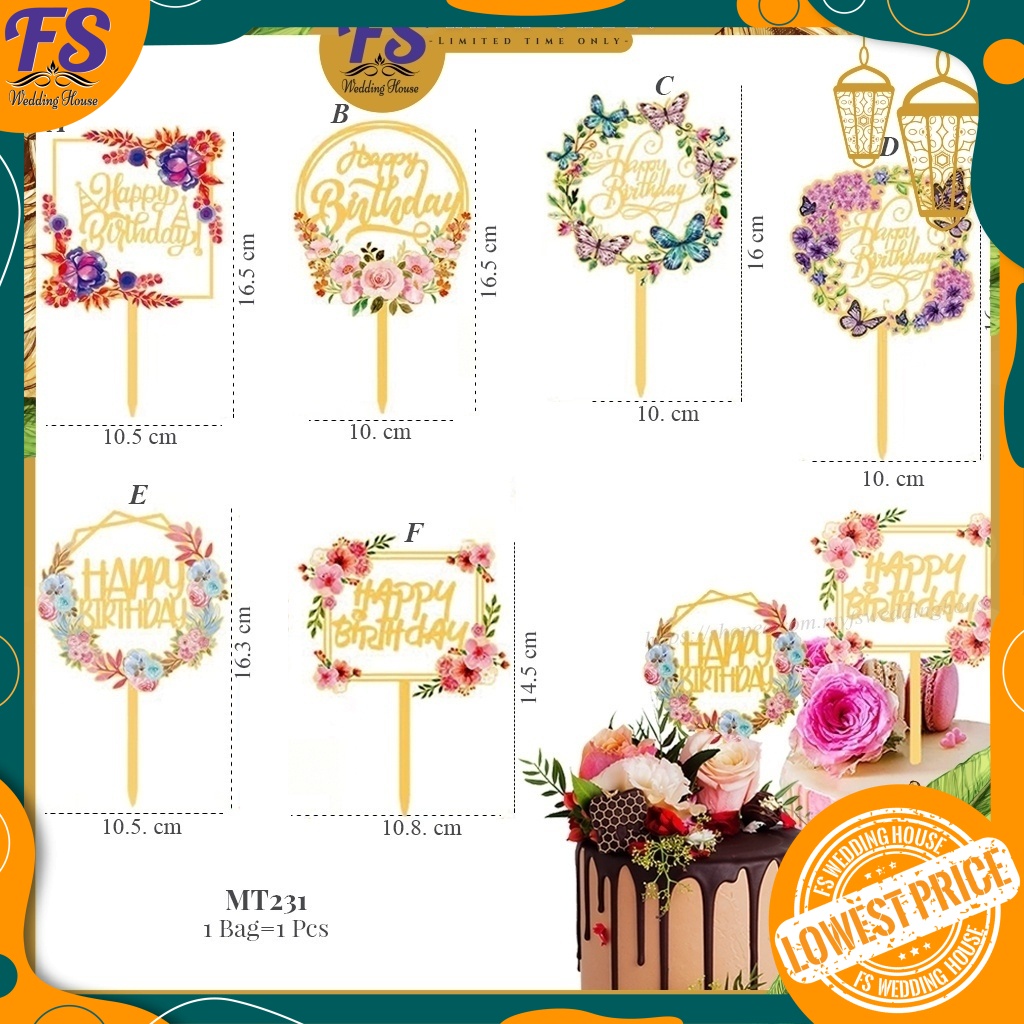 Happy Birthday Cake Topper Decoration/Cake Accesories Decoration/Happy ...