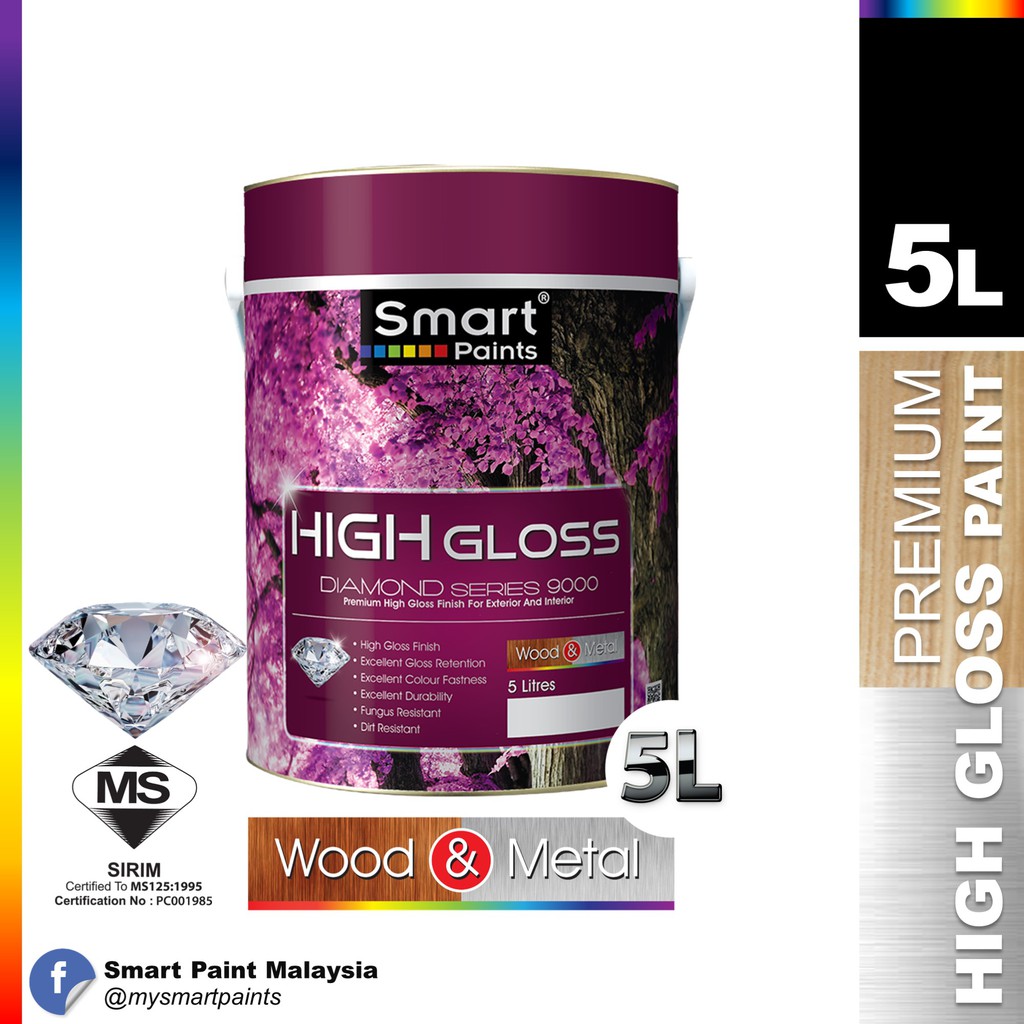 SMART PAINT HIGH GLOSS DIAMOND SERIES 5L | Shopee Malaysia