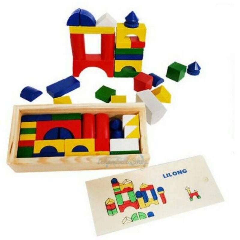 KIDS WOODEN CASTLE BLOCK | Shopee Malaysia