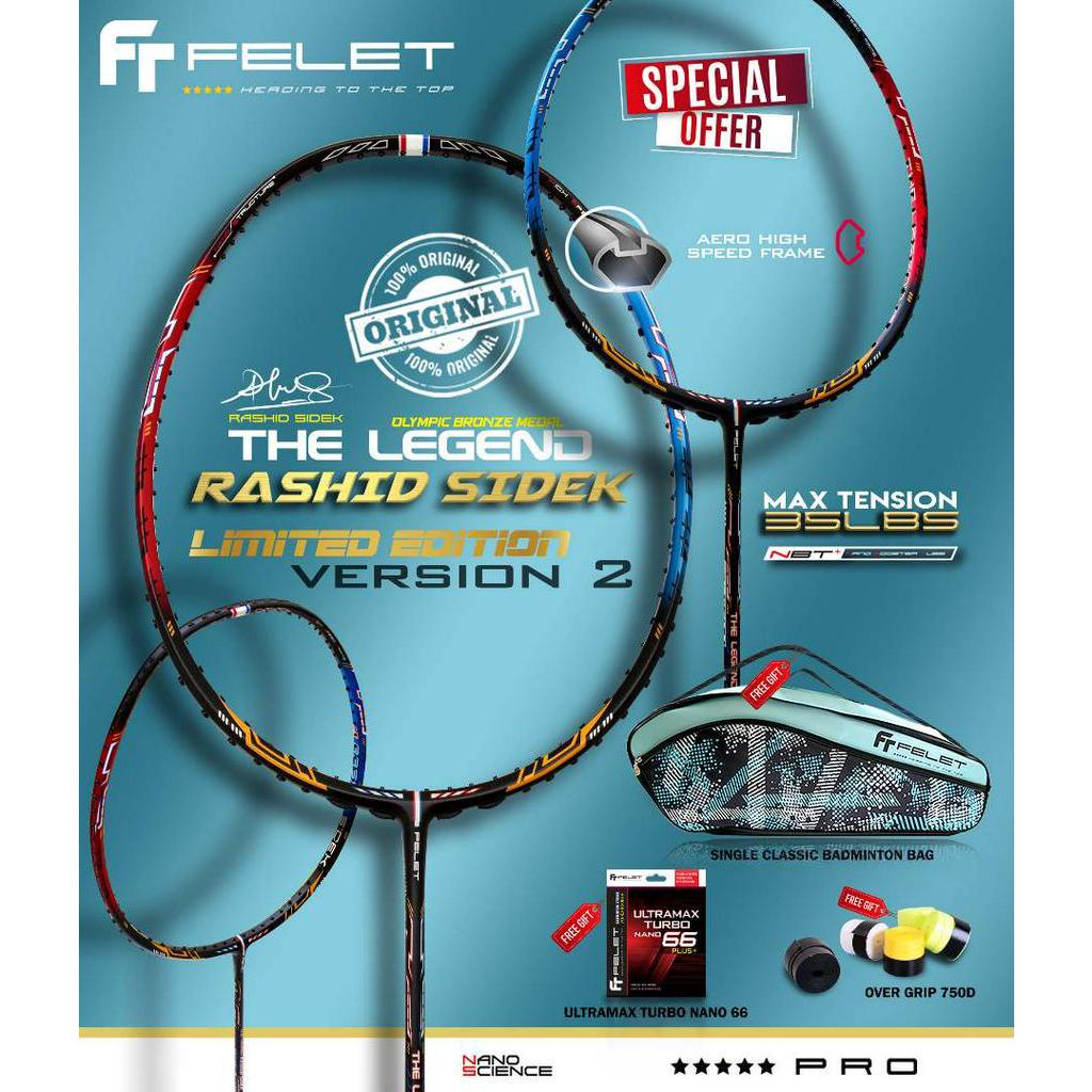 Felet The Legend Rashid Sidek LIMITED EDITION Badminton racket Combo ...